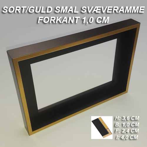 Svæveramme Sort/Guld - Smal - Svæverammer - Vælg selv dine farver og ...